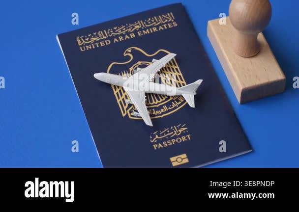 OAE passport for travelling, flying and doing business. Arabic document ...