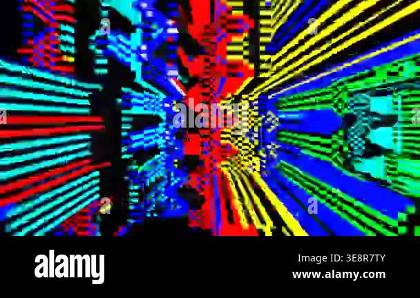 Abstract Colorful Lines and Shapes Animation on a Black Background with ...
