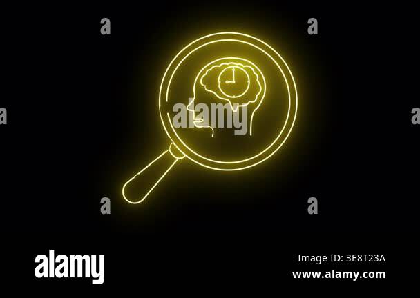 Explore time management with a neon brain icon. Learn strategies for ...