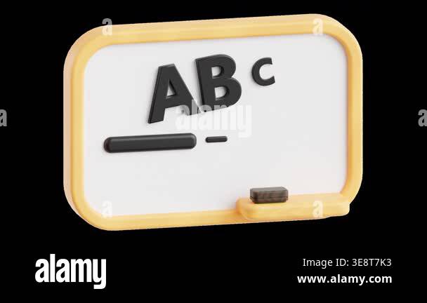 Erasing ABC letters from whiteboard in back-to-school animation Stock ...
