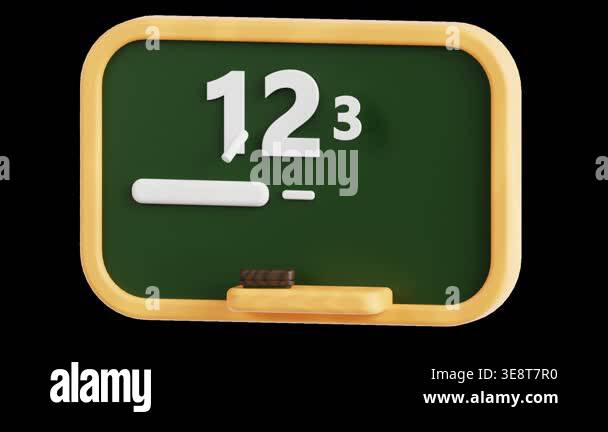 Animating chalk numbers and lines appearing on classroom board Stock ...