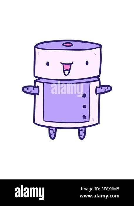 shaking motion animation of cute cartoon robot Stock Video Footage - Alamy