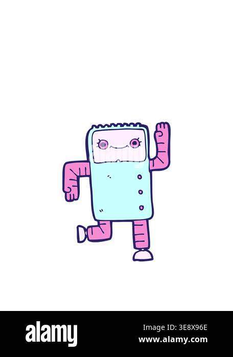 jumping motion animation of retro cartoon robot Stock Video Footage - Alamy