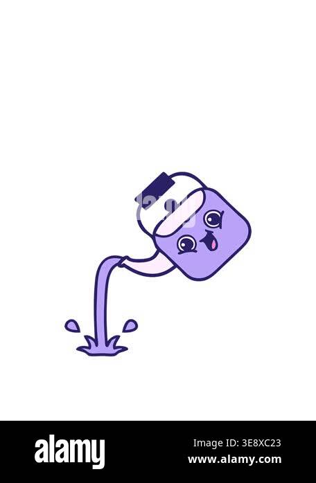 stretching up animation of cute cartoon of a pouring kettle Stock Video ...