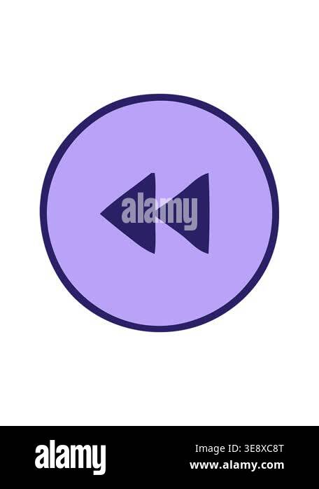 shine light effect animation of cute cartoon of a rewind button Stock ...