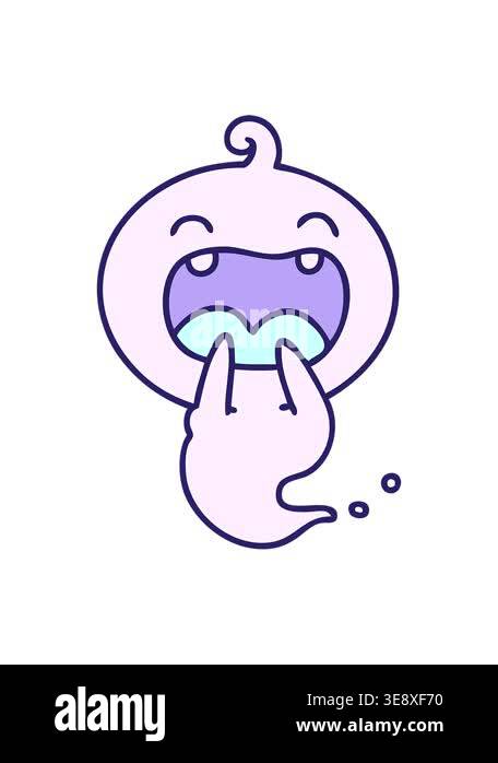 bobbing motion animation of cartoon of a cute halloween ghost laughing ...