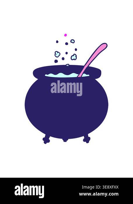 power up animation of cartoon witch cauldron Stock Video Footage - Alamy