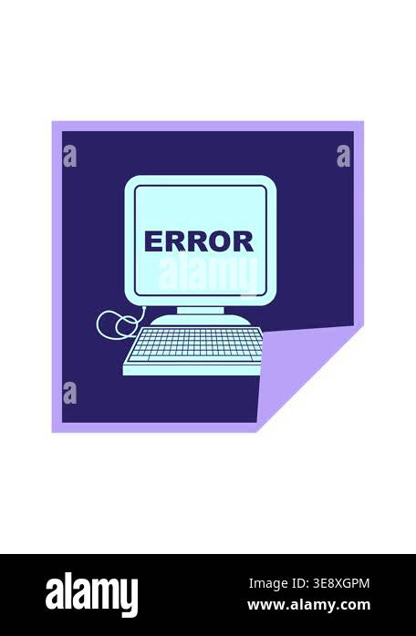 pressure popping animation of computer error vector illustration square ...