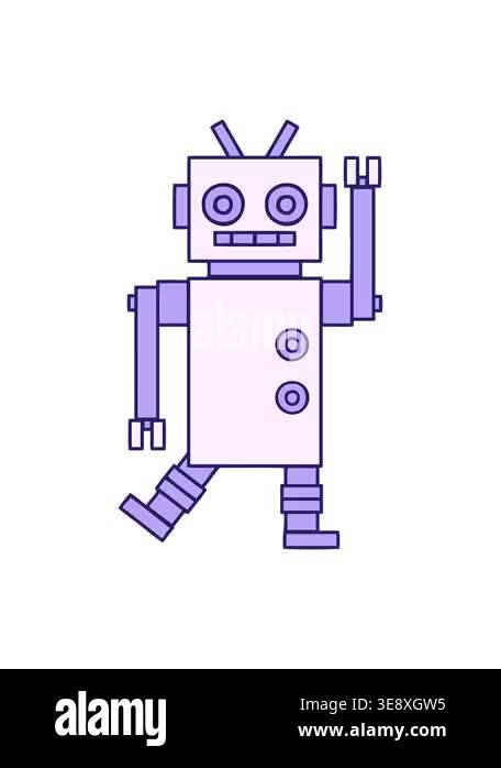 shivering motion animation of cute cartoon of a dancing robot Stock ...
