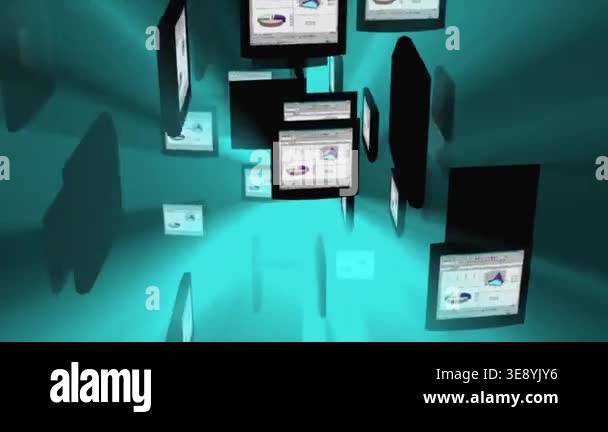 digital illustration of data processing in colour Stock Video Footage ...