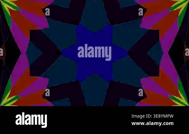 Abstract kaleidoscope pattern with bright symmetrical shapes creating a ...