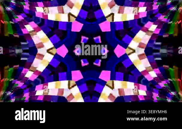 Abstract kaleidoscope pattern with bright symmetrical shapes creating a ...
