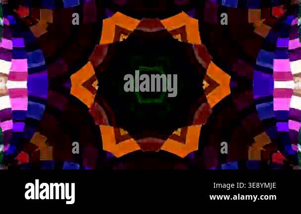 Abstract kaleidoscope pattern with bright symmetrical shapes creating a ...