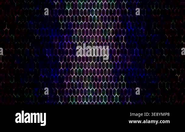 Abstract digital visual with geometric patterns and neon colors ...