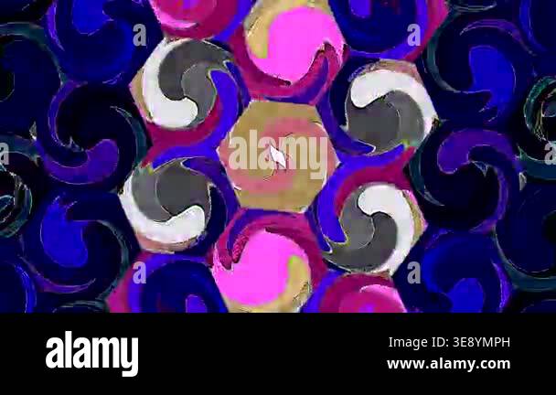 Abstract digital visual with geometric patterns and neon colors ...