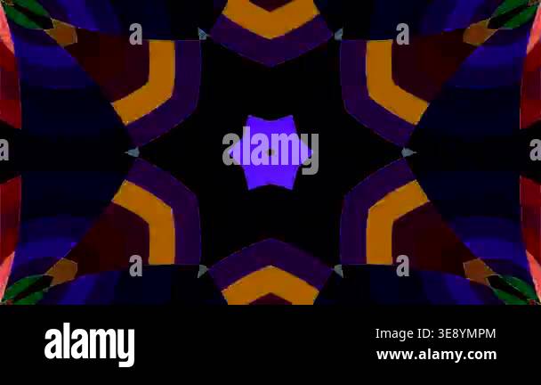 Abstract kaleidoscope pattern with bright symmetrical shapes creating a ...