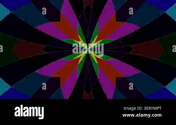 Abstract kaleidoscope pattern with bright symmetrical shapes creating a ...