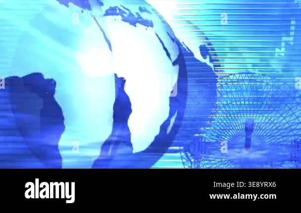 3 d rendering of world map and technology background Stock Video ...