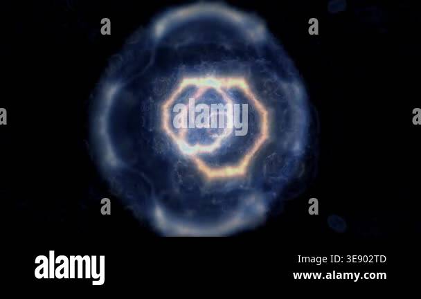An abstract visual animation of a cosmic energy field displaying ...