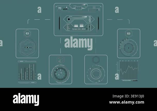 Abstract multi-component data processing system on a high-tech display ...