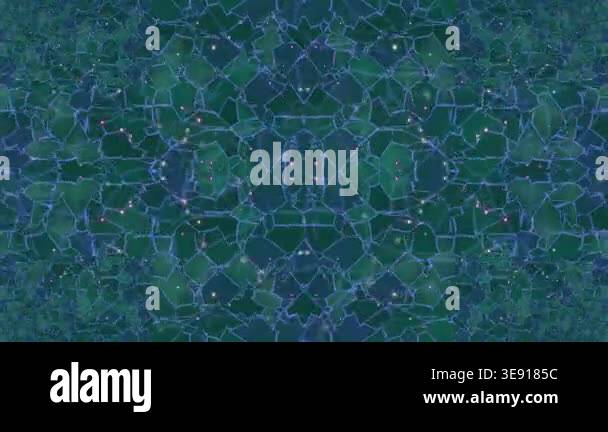 Mesmerizing abstract animation featuring a symmetrical green and blue ...