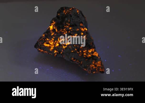 Sodalite Syenite Rock Texture Glowing Under Ultraviolet Light with ...
