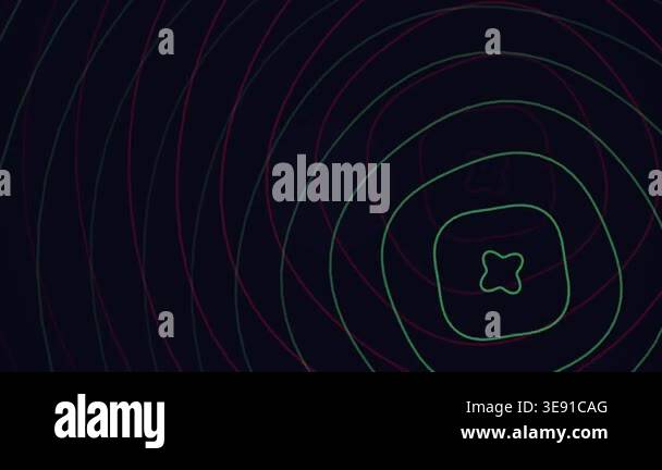 Dynamic abstract animation featuring concentric sound wave patterns in ...