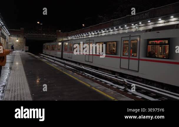 Vienna, Austria - Feb 21, 2026: Metro train arriving at underground ...