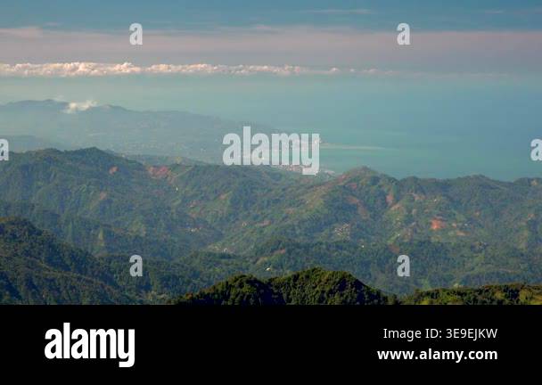 Panoramic forested mountain geography by the Adriatic Sea near Serbian ...