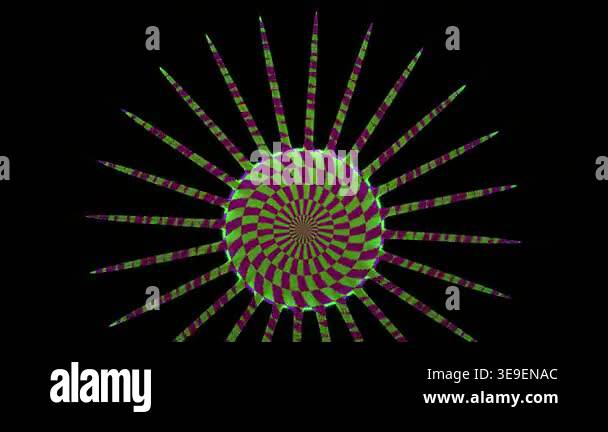 Abstract Geometric Radial Pattern Rotating in Dark Background Stock ...