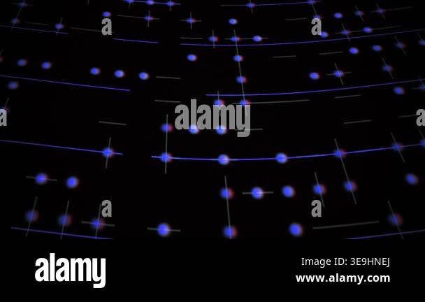 Abstract Blue Network Of Dots And Lines In Space Stock Video Footage ...