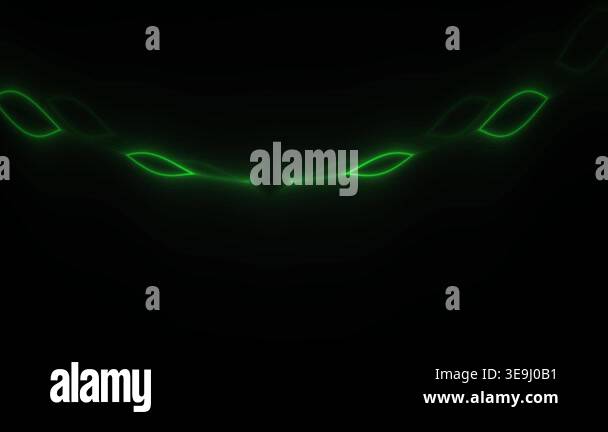 Abstract animation featuring glowing green geometric shapes arranged in ...