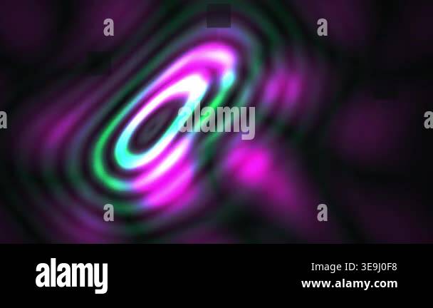A dynamic animation featuring abstract glowing neon rings and light ...