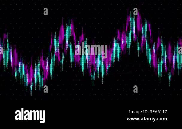 digital graph of a computer monitor on a black background Stock Video ...