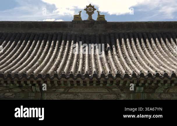 Historic temple ornaments display colorful Asian craftsmanship through ...