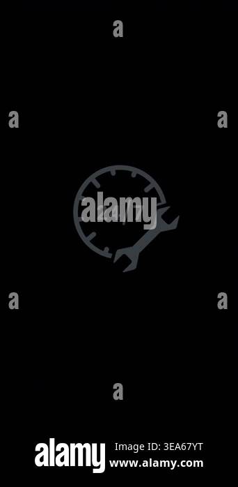24/7 Service Clock With Wrench Rotation Loop Alpha Stock Video Footage ...