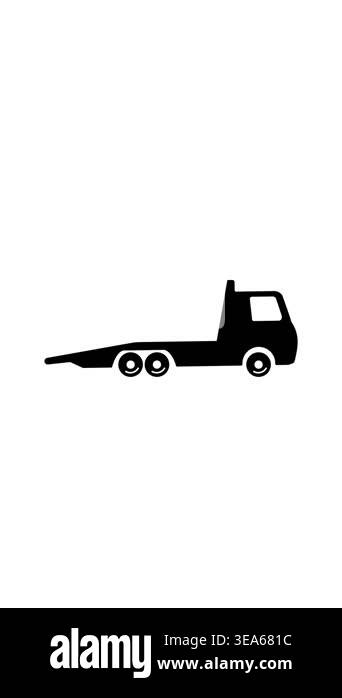 Tow truck icon animation moving on white background Stock Video Footage ...