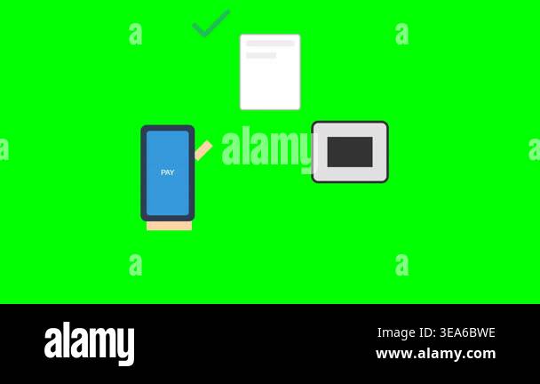 Animated graphic showing a mobile device transferring a document to a ...