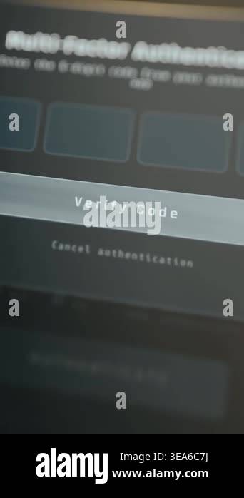 Screen requesting 6 digit verification code for Multi-factor ...