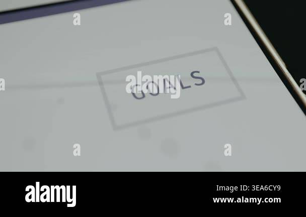 Word GOALS displayed within a rectangular frame Stock Video Footage - Alamy