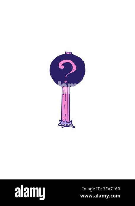 sales flash animation of cartoon question mark sign post Stock Video ...