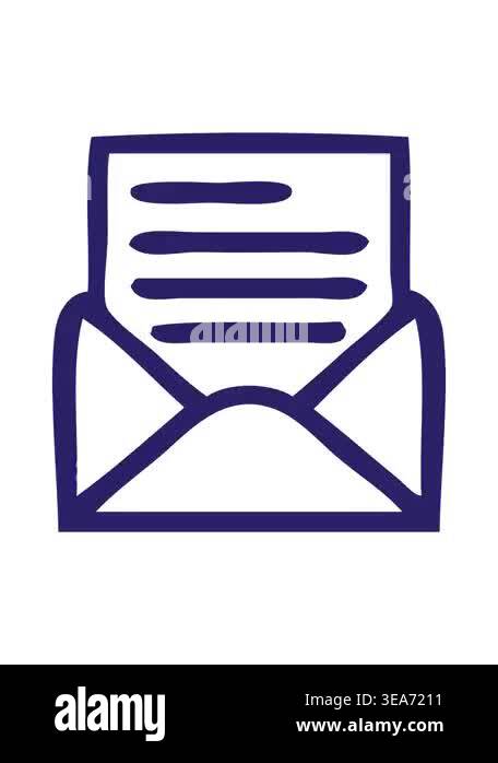 shivering motion animation of line drawing cartoon of a letter and ...