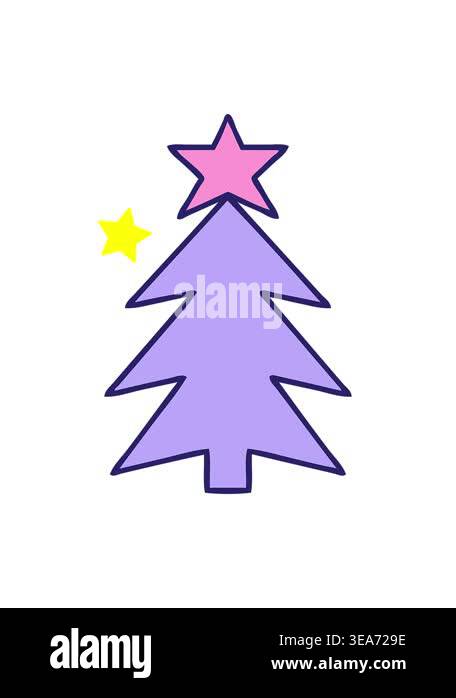 twinkling stars effect animation of cute cartoon christmas tree Stock ...