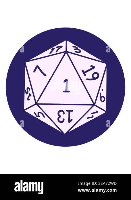 vibrating motion animation of icon of natural 1 D20 dice roll Stock ...