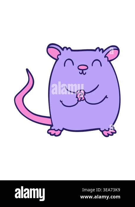 vibrating motion animation of cartoon doodle happy mouse Stock Video ...