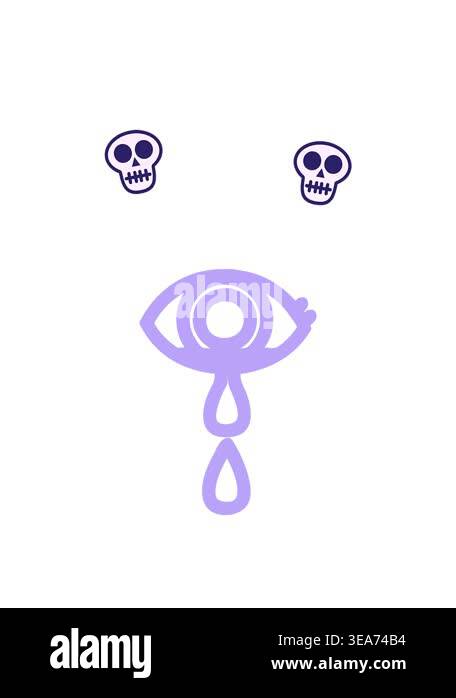 spinning skulls animation of crying eye symbol icon Stock Video Footage ...