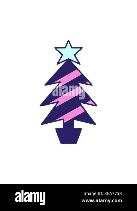 spinning motion animation of cute cartoon of a christmas tree Stock ...