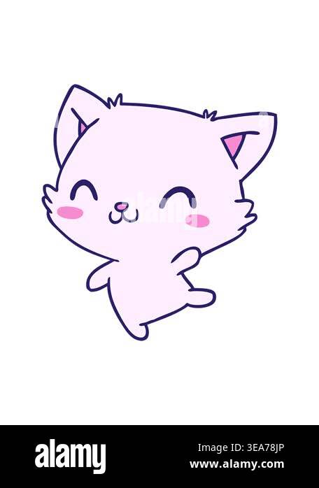 bobbing motion animation of cartoon illustration of cute kawaii cat ...