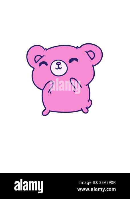 rise and float animation of cartoon illustration kawaii cute happy bear ...