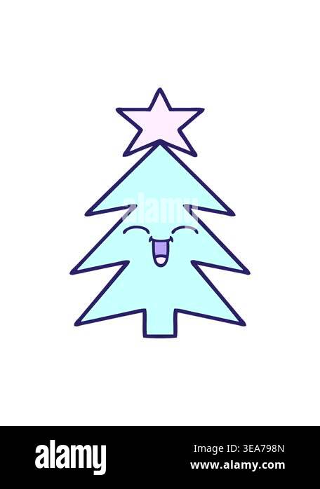 pressure popping animation of christmas tree cute cartoon Stock Video ...
